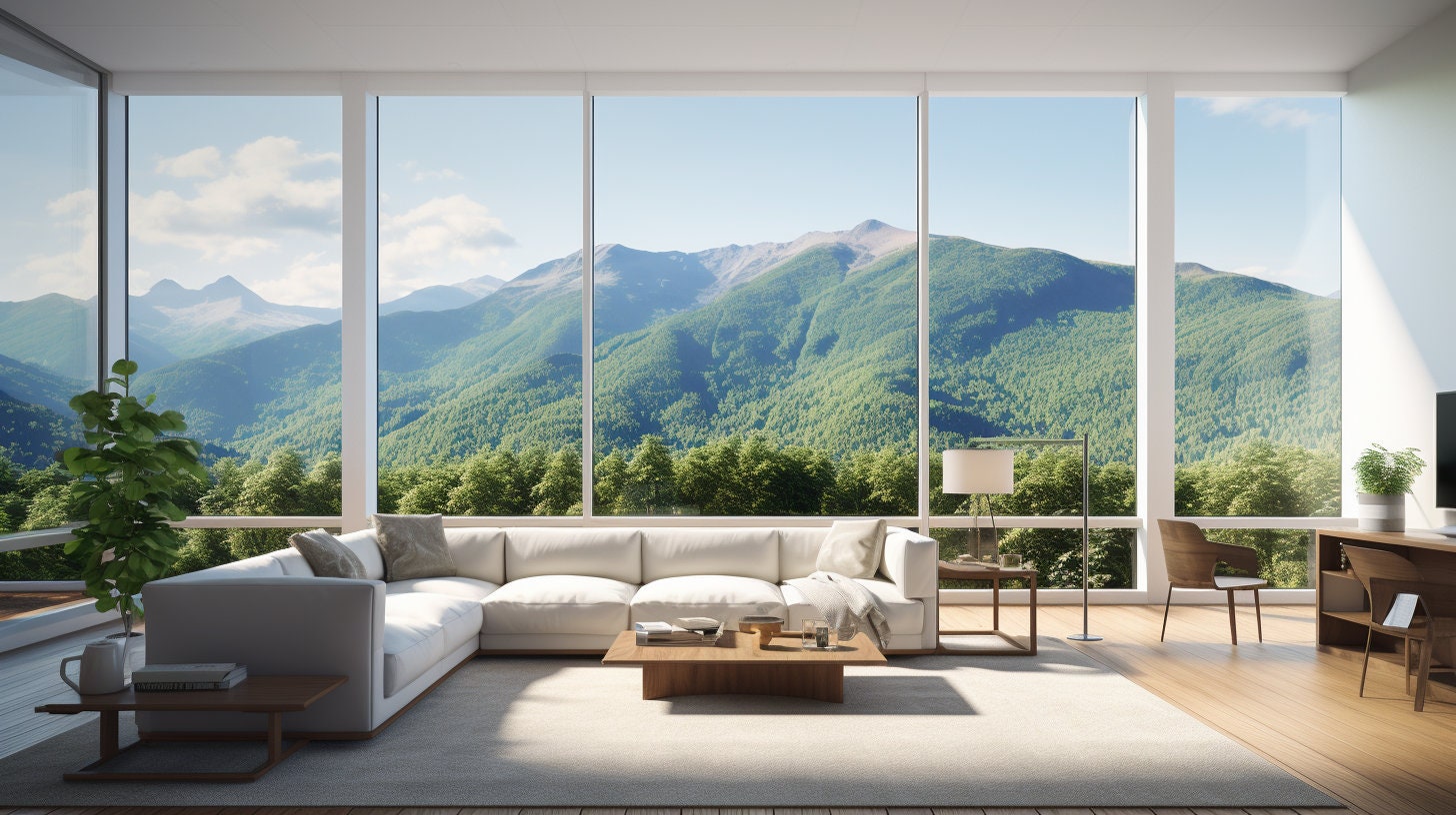 Spacious Luxury Living Room Mountain View Professional Virtual ...