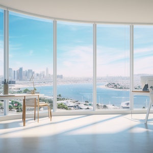 Spacious Office Ocean View Professional Virtual Background Bundle ...