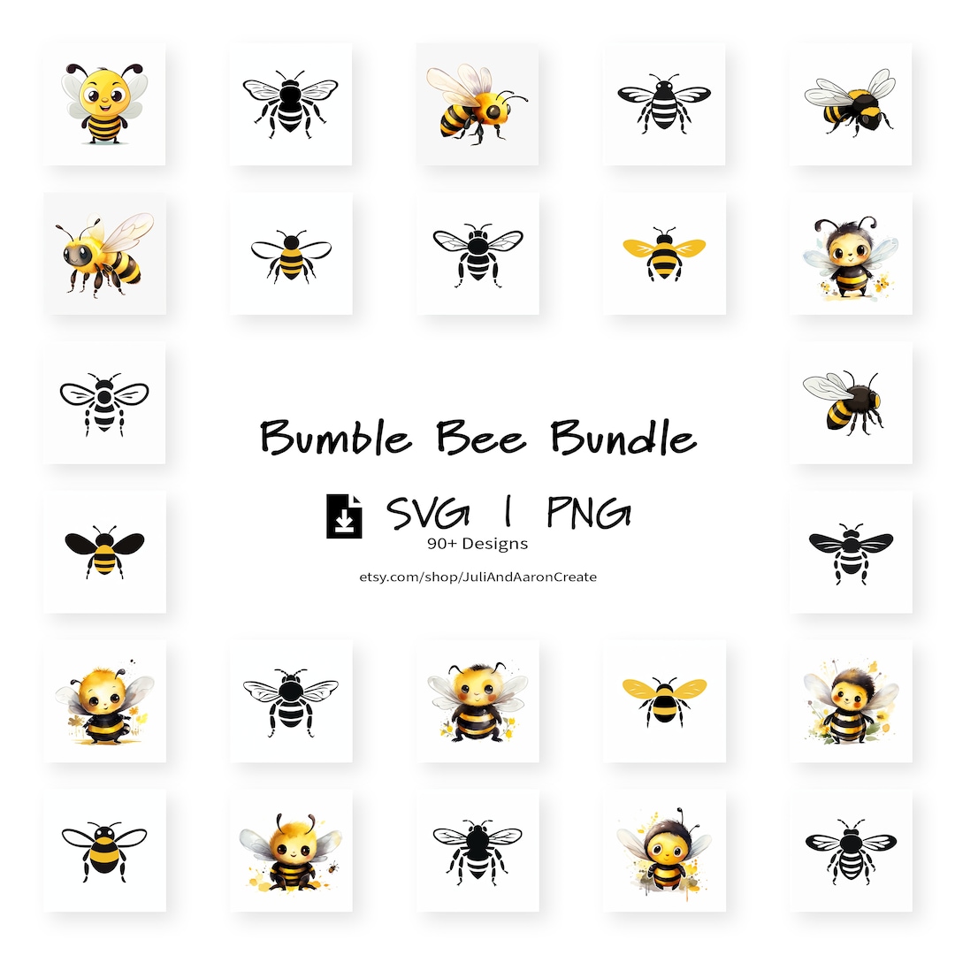 Bumble Bee SVG & PNG | 1x1 | Instant Digital Download - Etsy