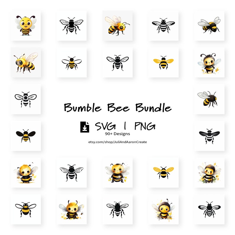 Bumble Bee SVG & PNG | 1x1 | Instant Digital Download - Etsy