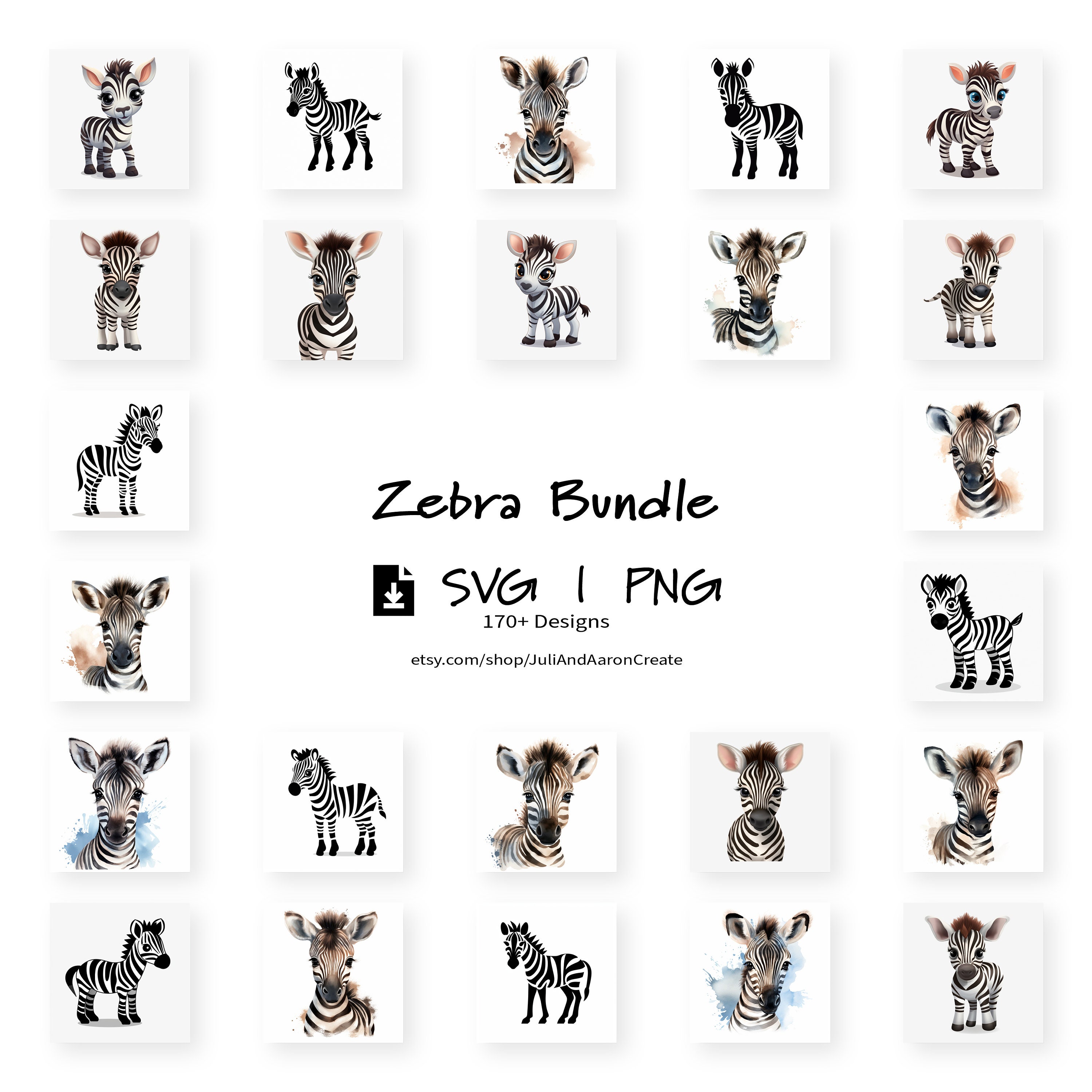Baby Zebra SVG and PNG Set | Adorable Nursery Decor | 1x1 | Instant ...