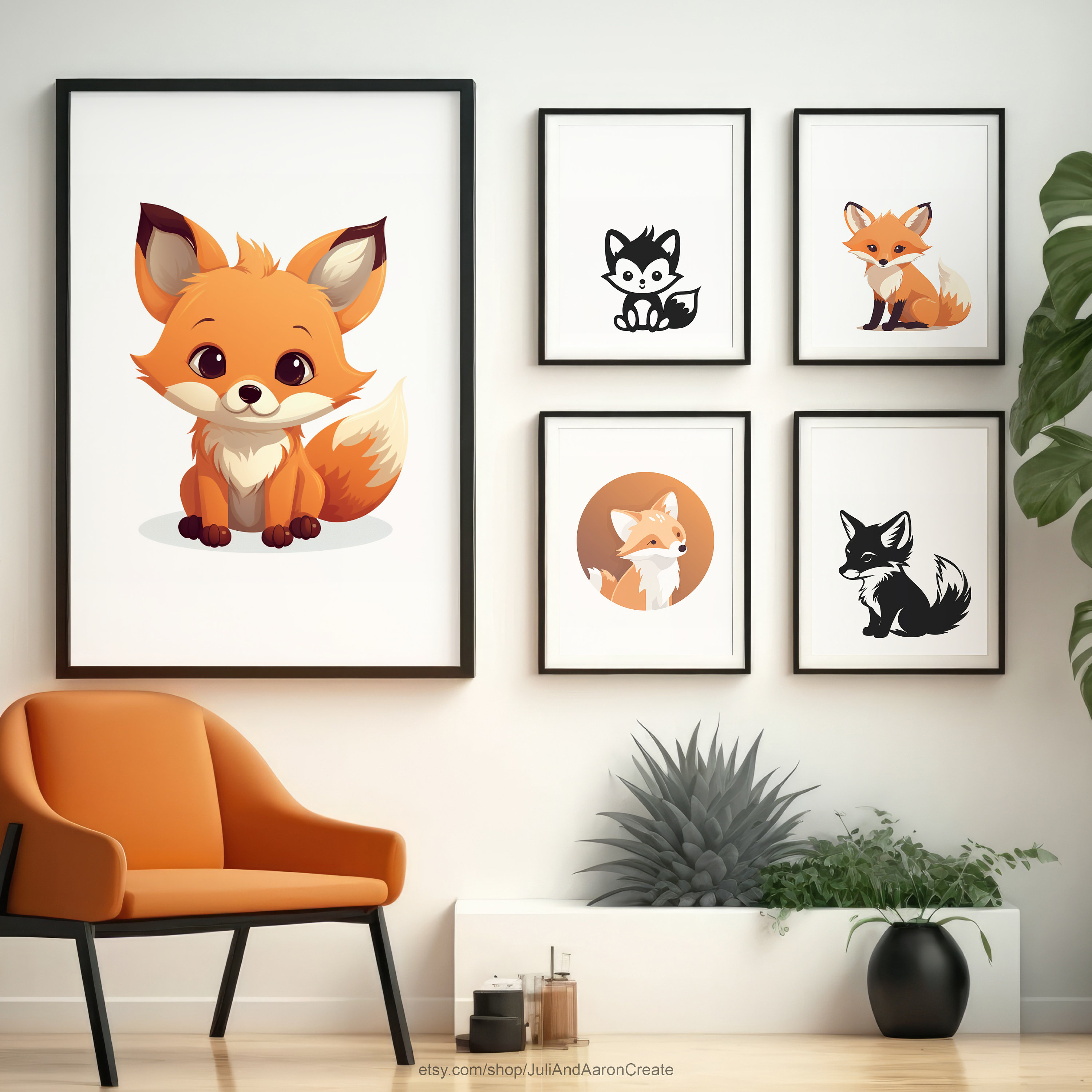 Woodland Fox SVG & PNG | 1x1 | Instant Digital Download - Etsy