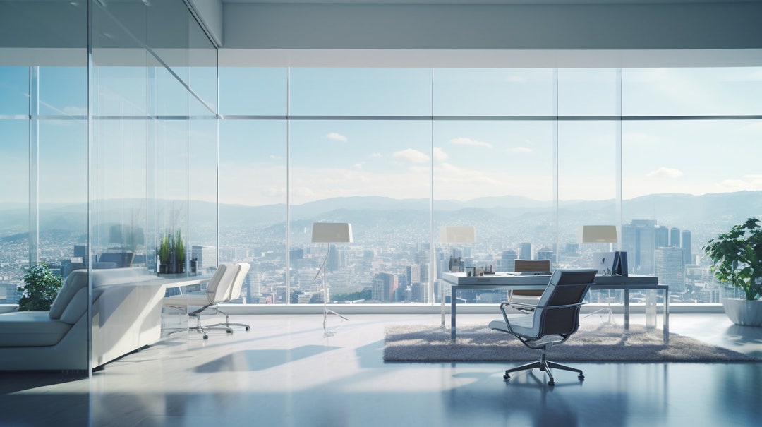Spacious Office City View Professional Virtual Background Bundle | Work ...