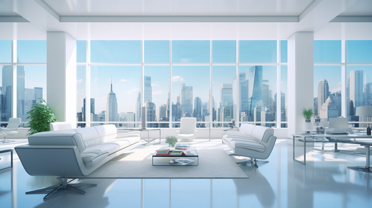 Spacious Office City View Professional Virtual Background Bundle | Work ...