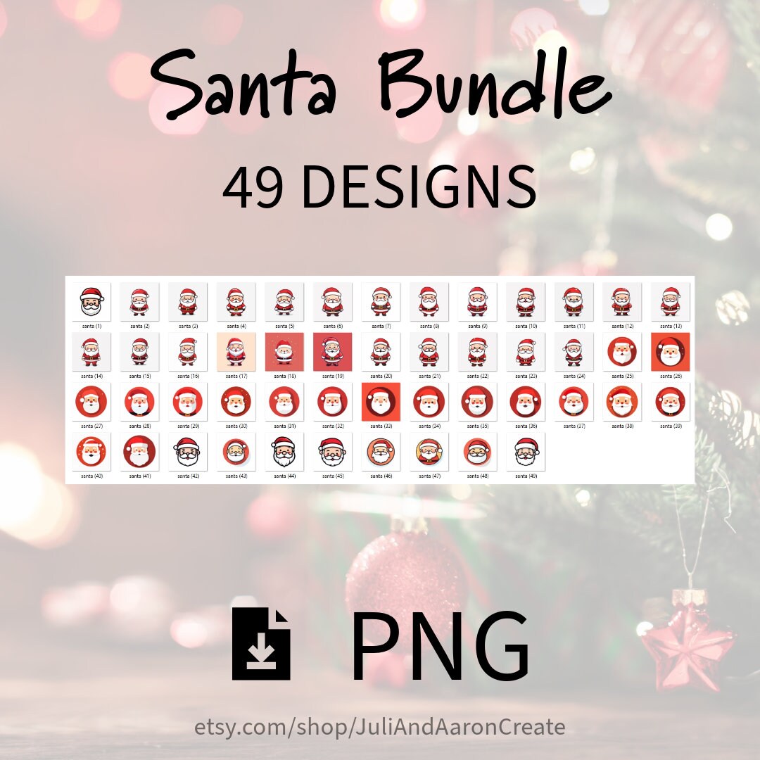 Christmas PNG | Santa PNG | 1x1 | Instant Digital Download - Etsy