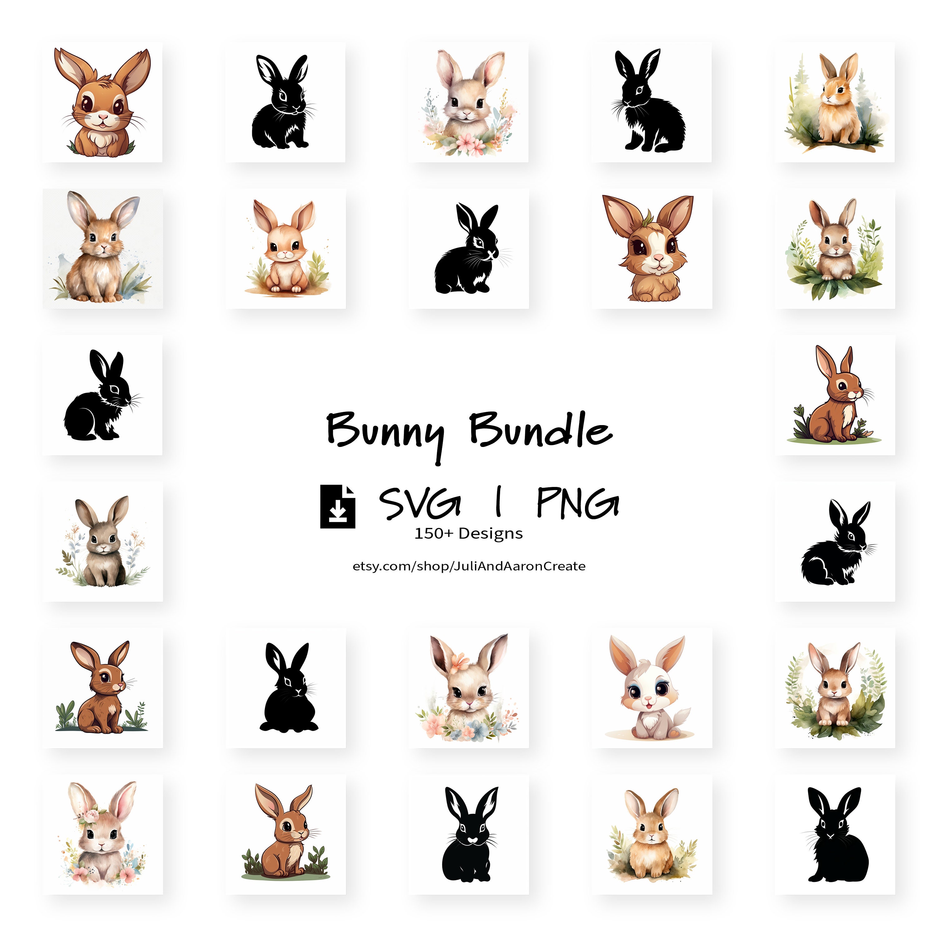 Bunny Svg & Png | 1X1, Instant Digital Download - Etsy