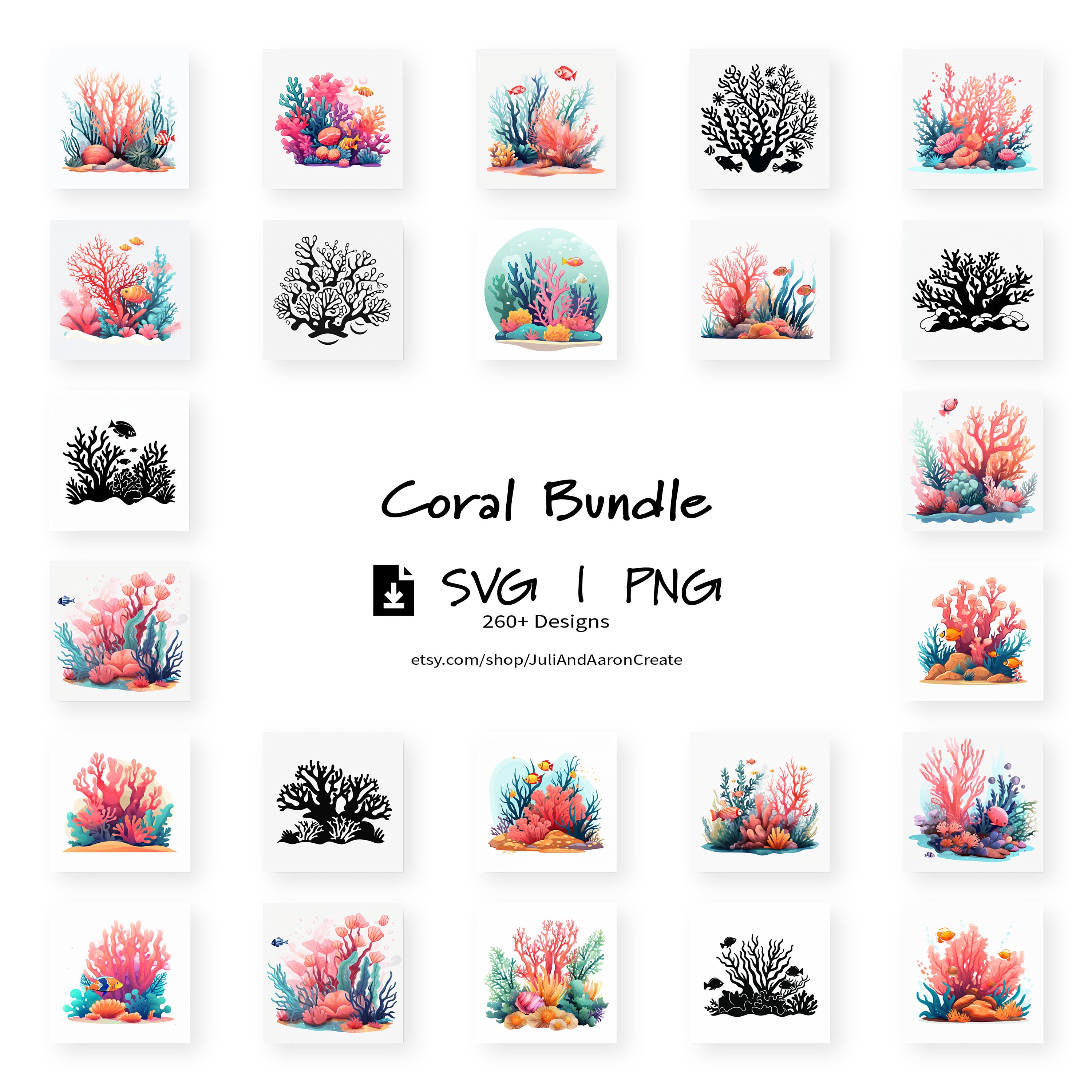 Coral SVG & PNG | 1x1 | Instant Digital Download - Etsy
