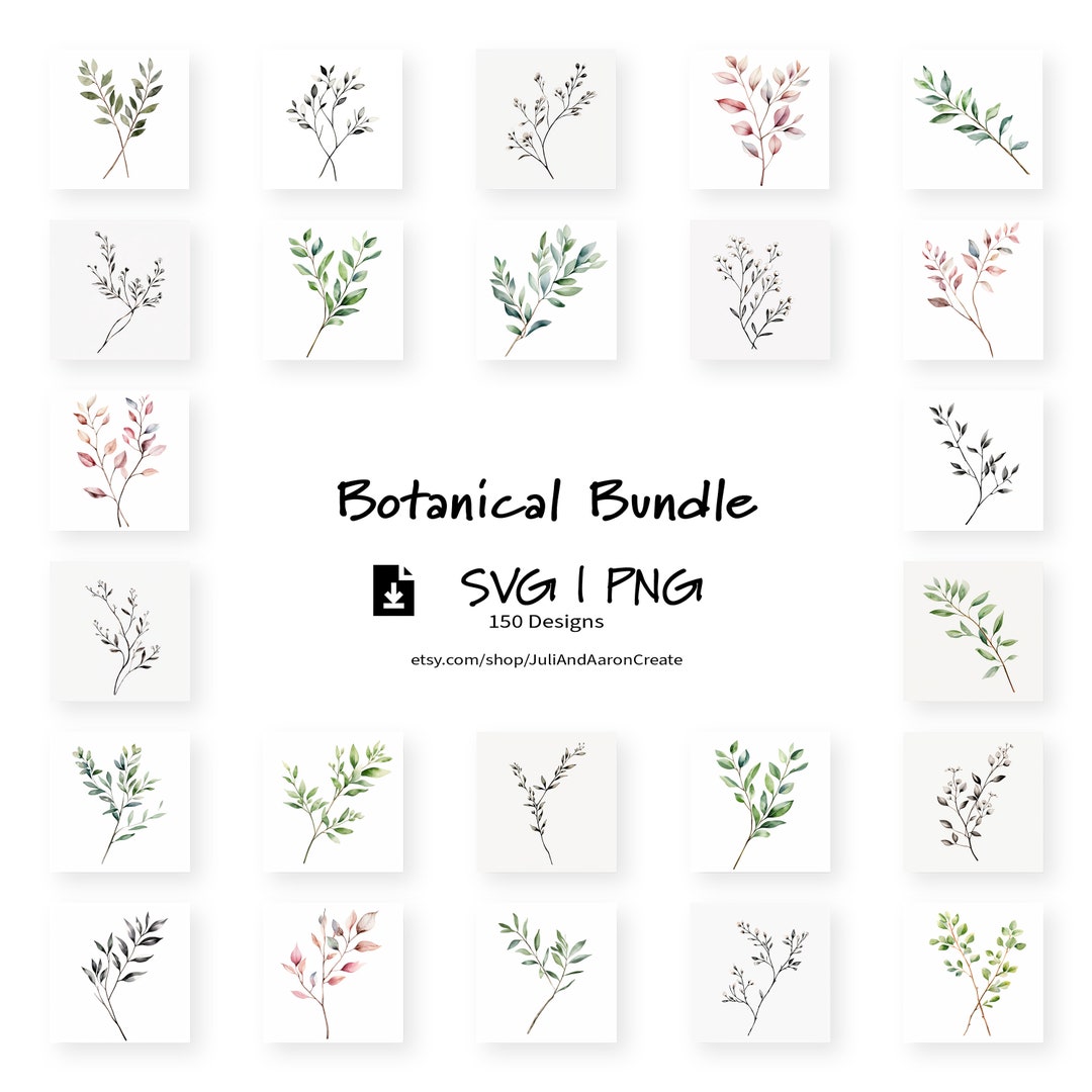 Botanical SVG & PNG | 1x1 | Instant Digital Download - Etsy