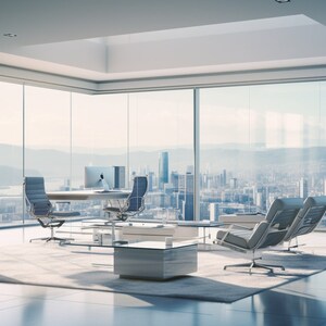 Spacious Office City View Professional Virtual Background Bundle | Work ...