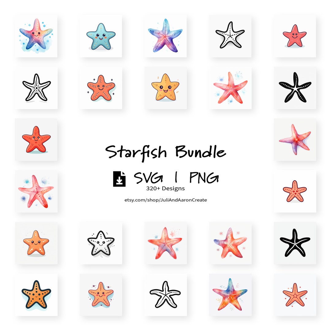 Starfish SVG & PNG | 1x1 | Instant Digital Download - Etsy