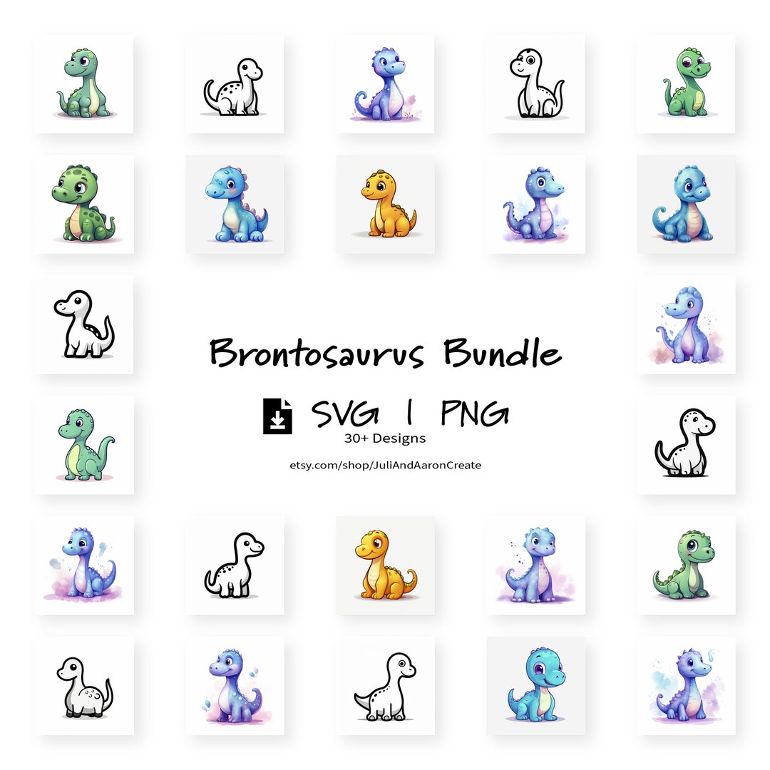 Baby Brontosaurus SVG and PNG Set | Adorable Nursery Decor | 1x1 ...