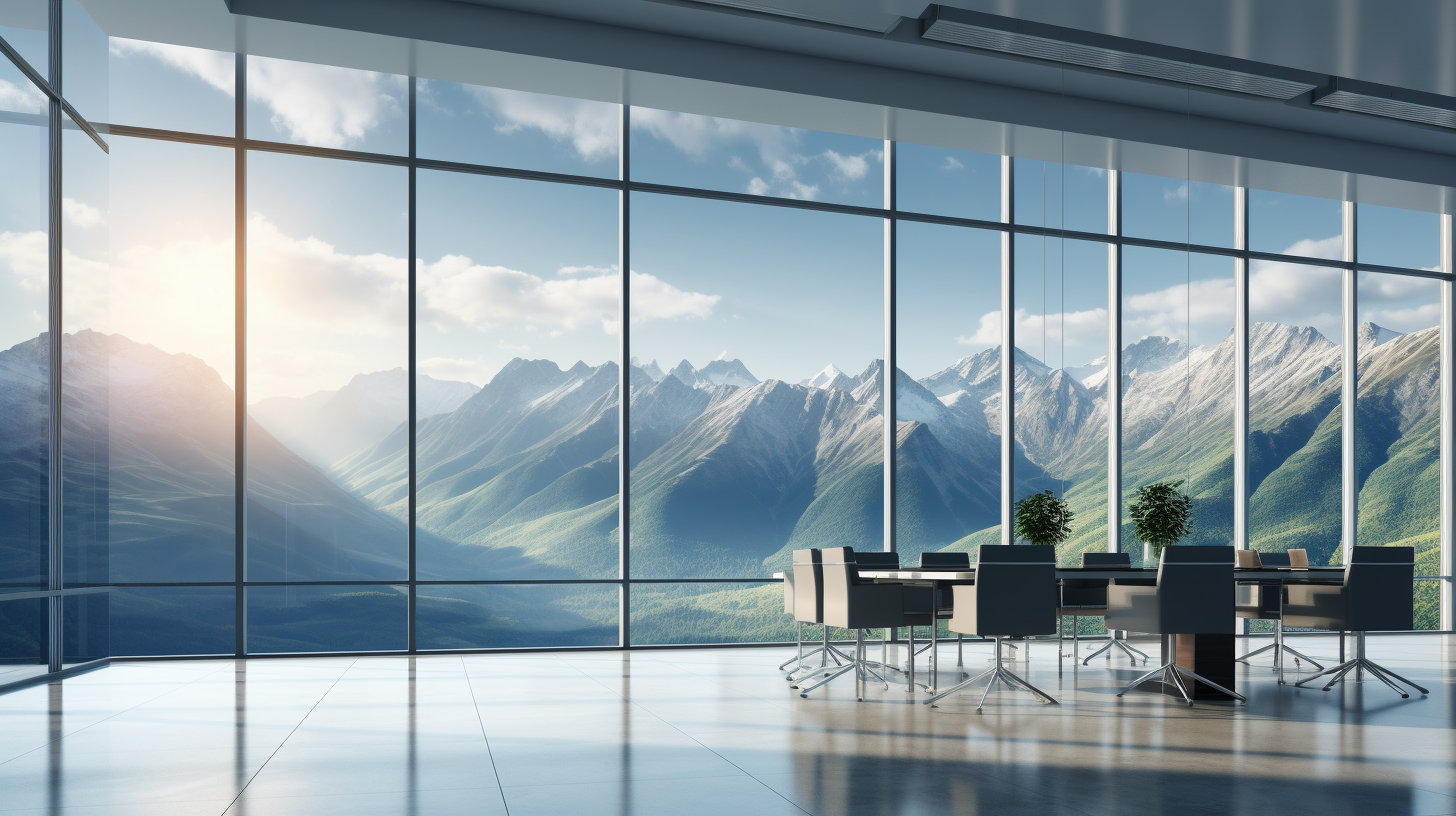 Spacious Luxury Office Mountain View Professional Virtual Background ...