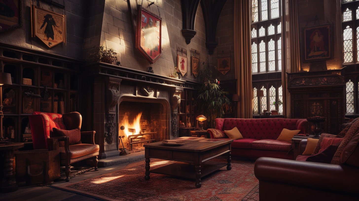 Wizard Common Room Virtual Background Bundle Work From Home Png 16X9 ...