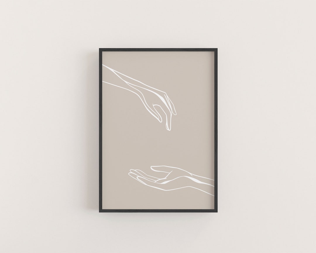 Two Hands Line Art, Female Line Drawing, Minimal Line Art Prints ...