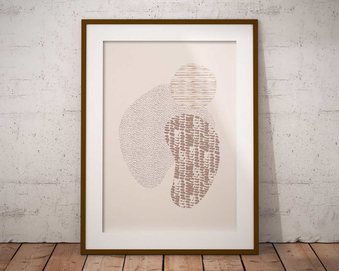 Organic Shapes Art, Abstract Shapes Poster, Neutral Tones Decor ...