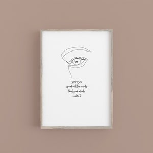 Line Art Eye Print, One Line Drawing Posters, Large Eye Wall Art ...