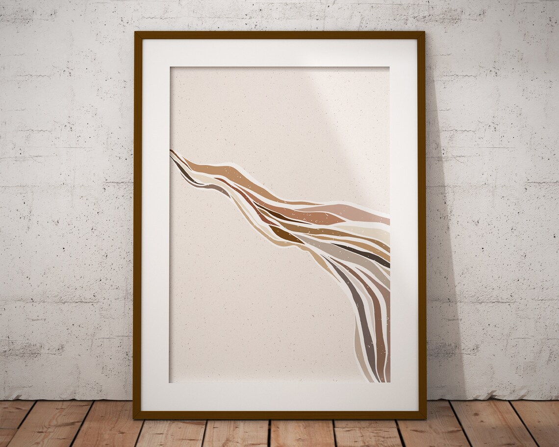Minimalist Wave Art, Colorful Abstract Wave Print, Modern Wavy Design ...