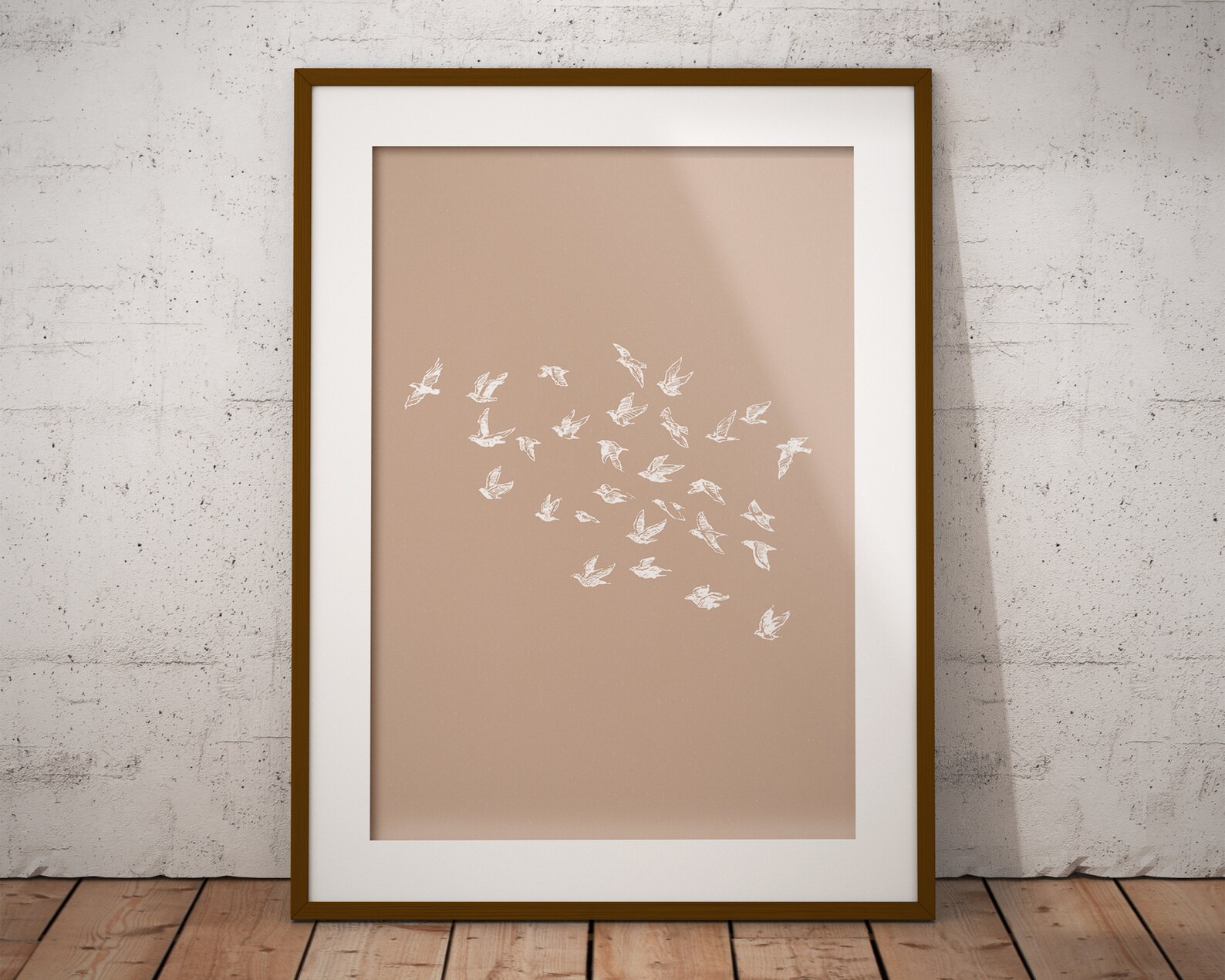 Flying Birds Print, Flock of Birds Wall Decor, Minimalist Bird Art ...