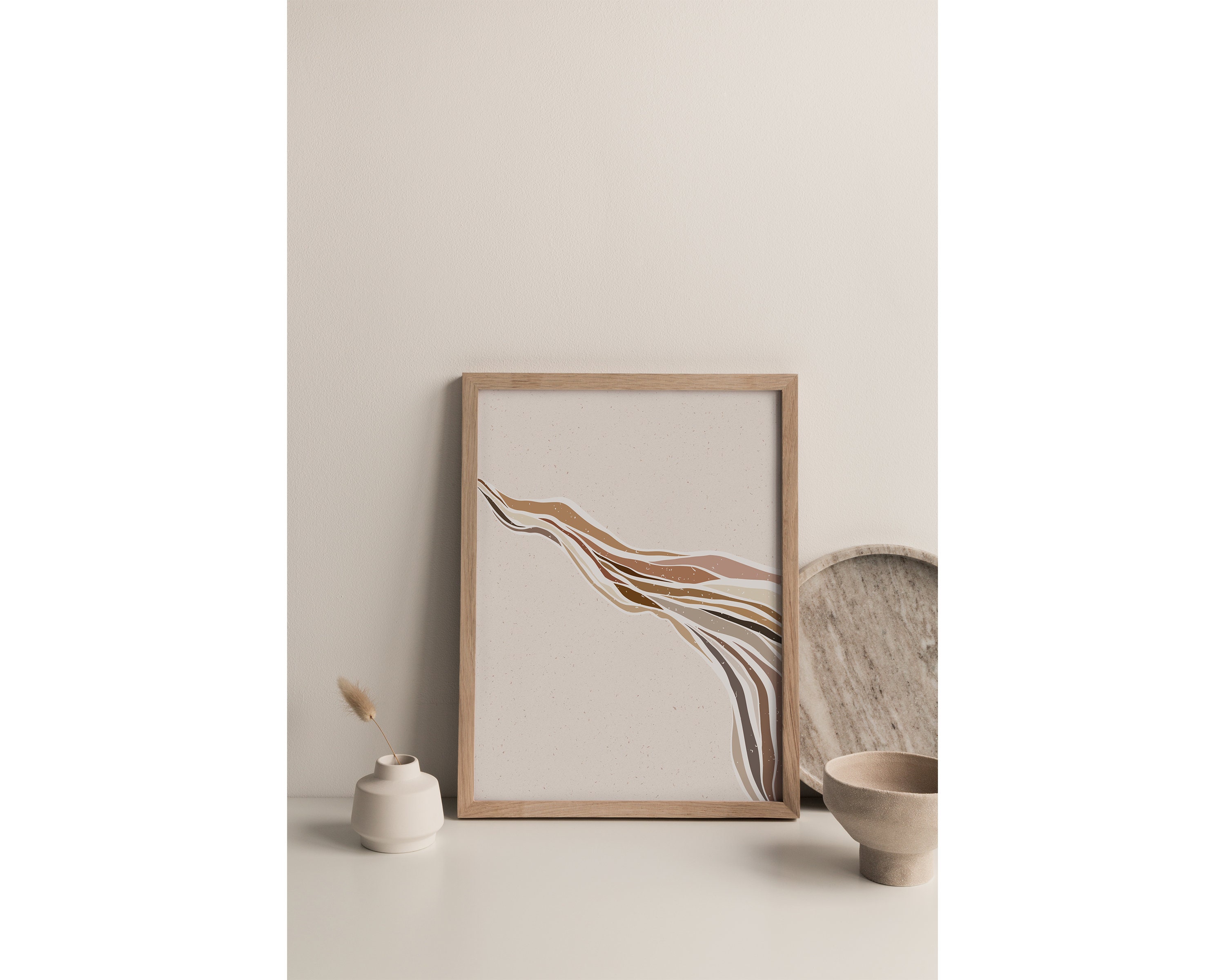 Minimalist Wave Art, Colorful Abstract Wave Print, Modern Wavy Design ...