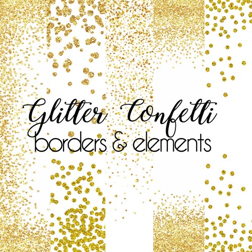 Gold Glitter Borders Clipart Instant Download Gold Glitter - Etsy