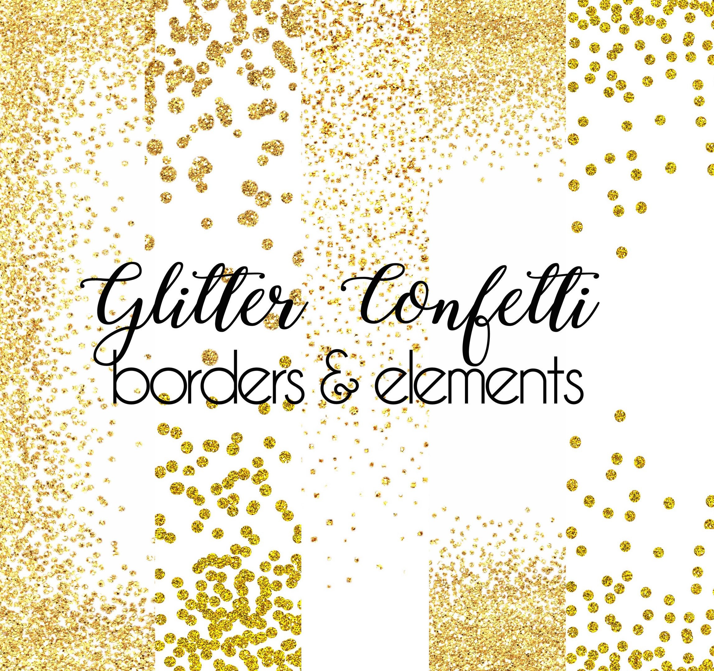 Gold Glitter Confetti Borders Clipart Download Digital - Etsy Canada