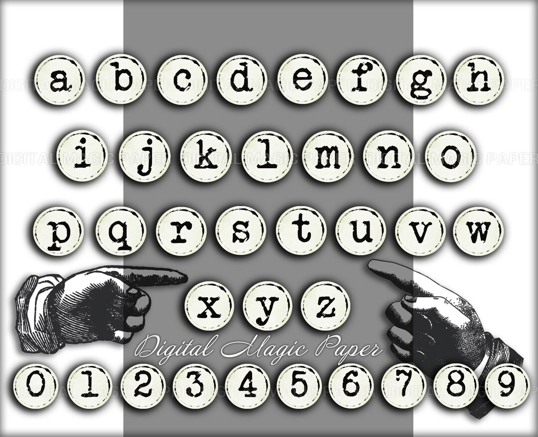 Printable Victorian Pointing Hands, Typewriter Keys Clipart, Download ...