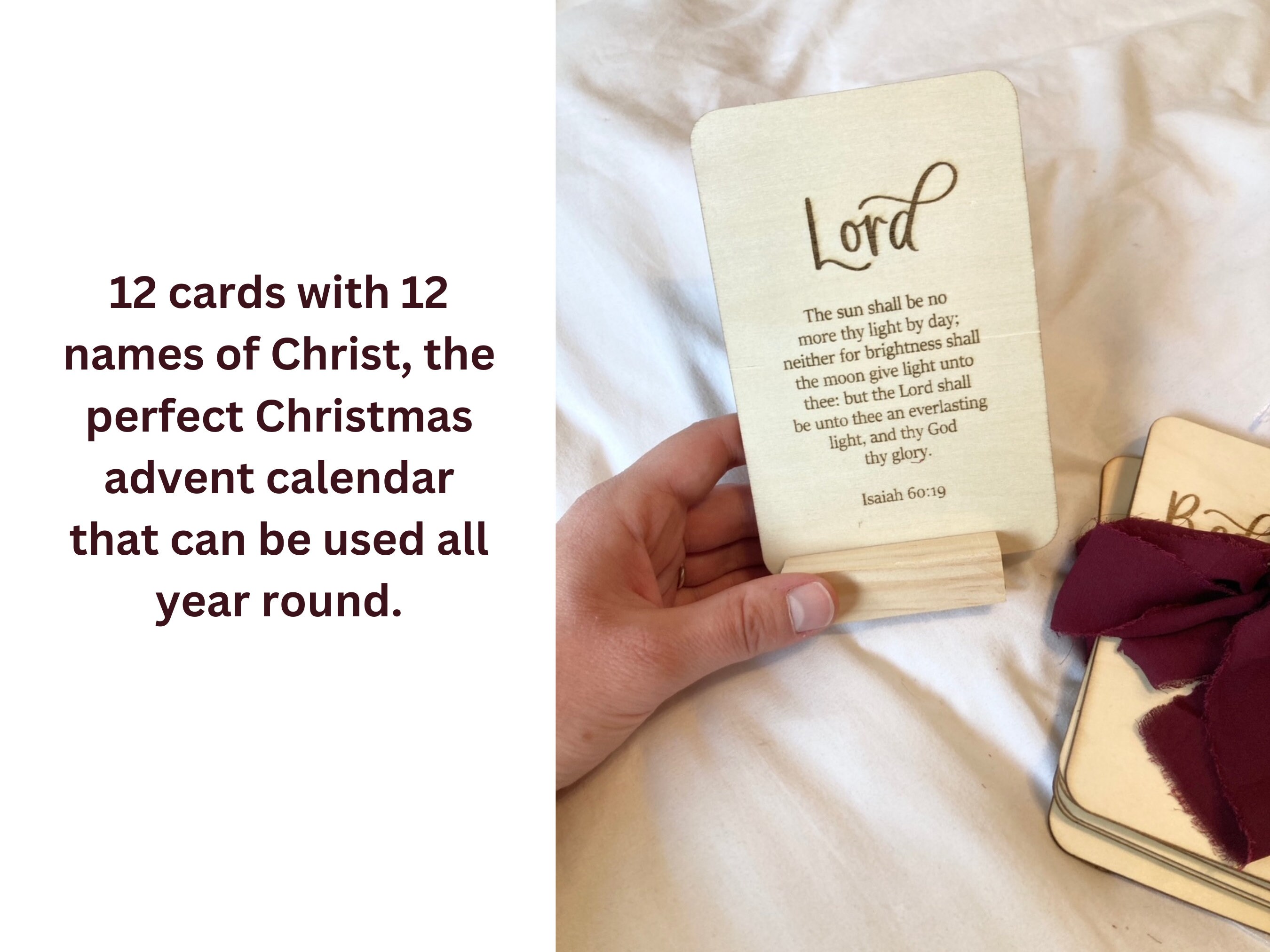 Christmas Advent Calendar | Names of Christ | Christian Wood Decoration ...