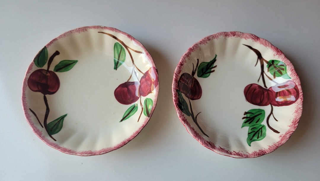 Blue Ridge Fruit Dessert Bowls Crab Apple Southern Potteries - Etsy