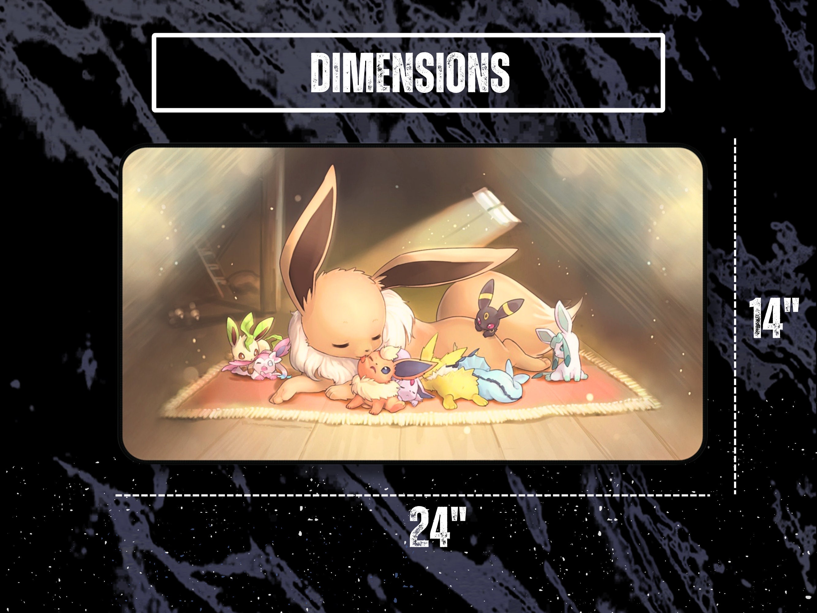 Eevee Pokemon Desk Mat Eeveelution Gaming Desk Mat TCG Mousepad - Etsy