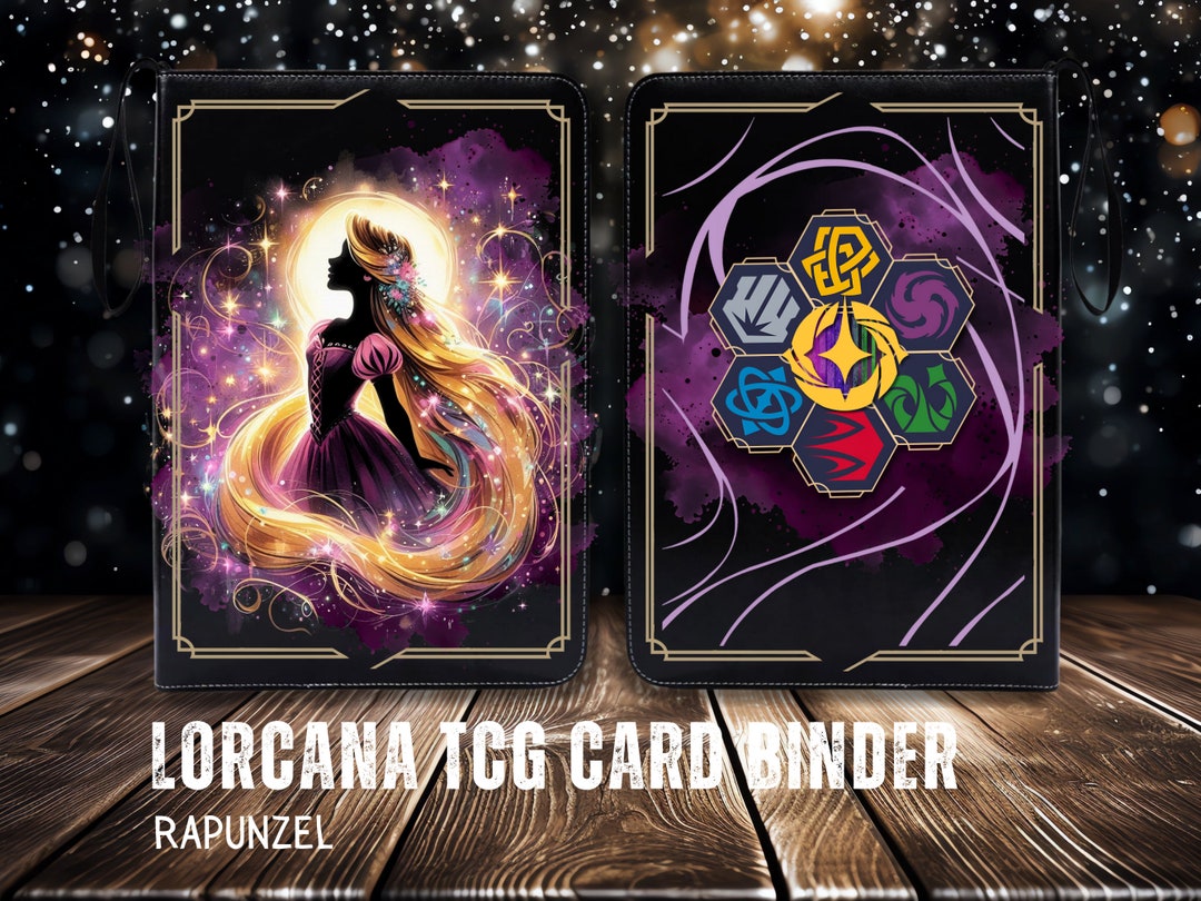 Lorcana Binder - Rapunzel Limited Edition - PU Leather - Zippered Card ...