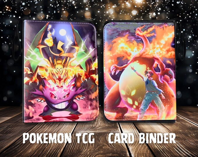 Premium Pokemon Inspired PU Leather Trading Card Binder Display and ...