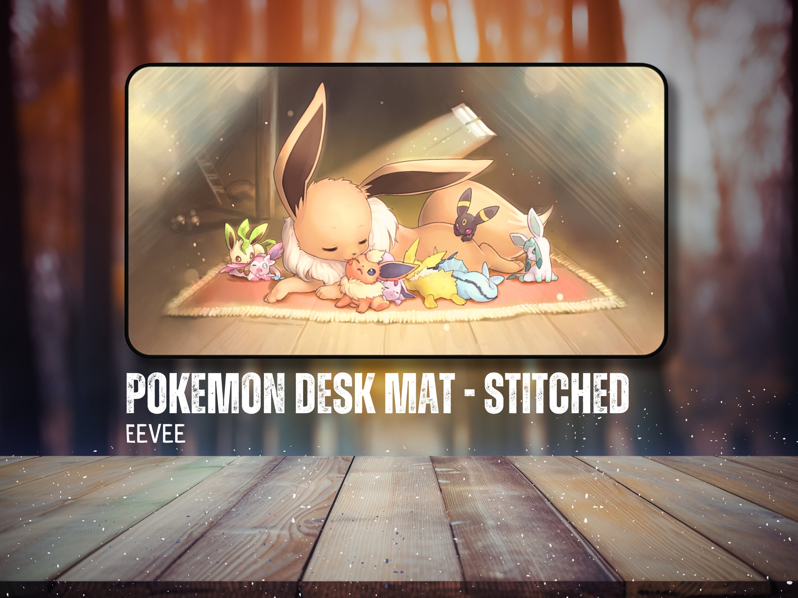 Eevee Pokemon Desk Mat Eeveelution Gaming Desk Mat TCG Mousepad - Etsy
