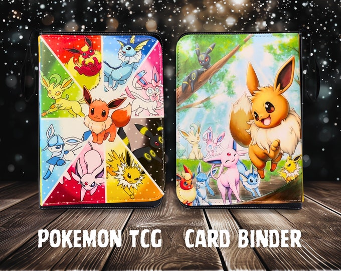 Eevee Eeveelution Premium Trading Card Binder Album PU Leather Hold and ...