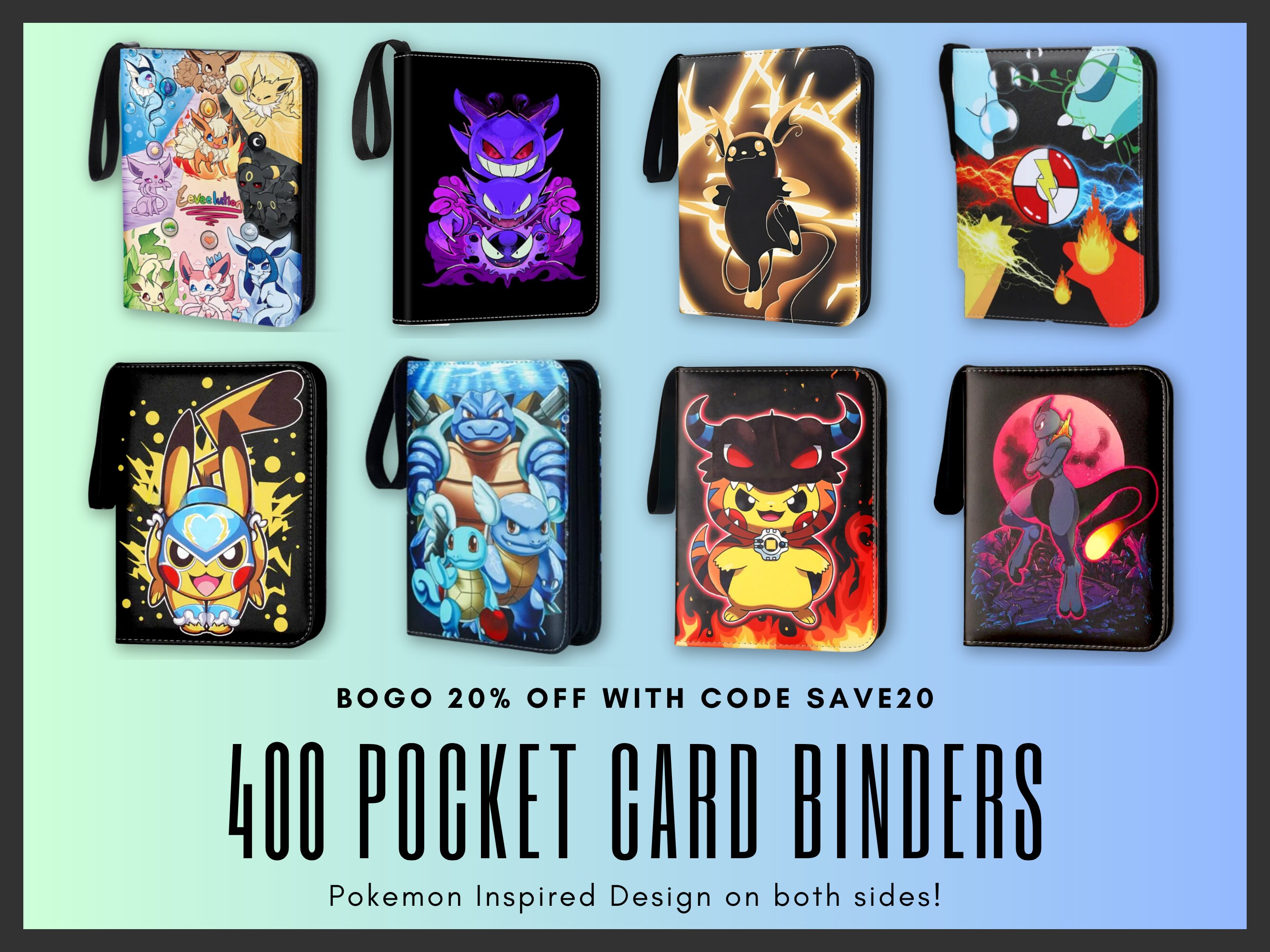 Pokemon Inspired Trading Card Binder Collectible Card Album - Etsy