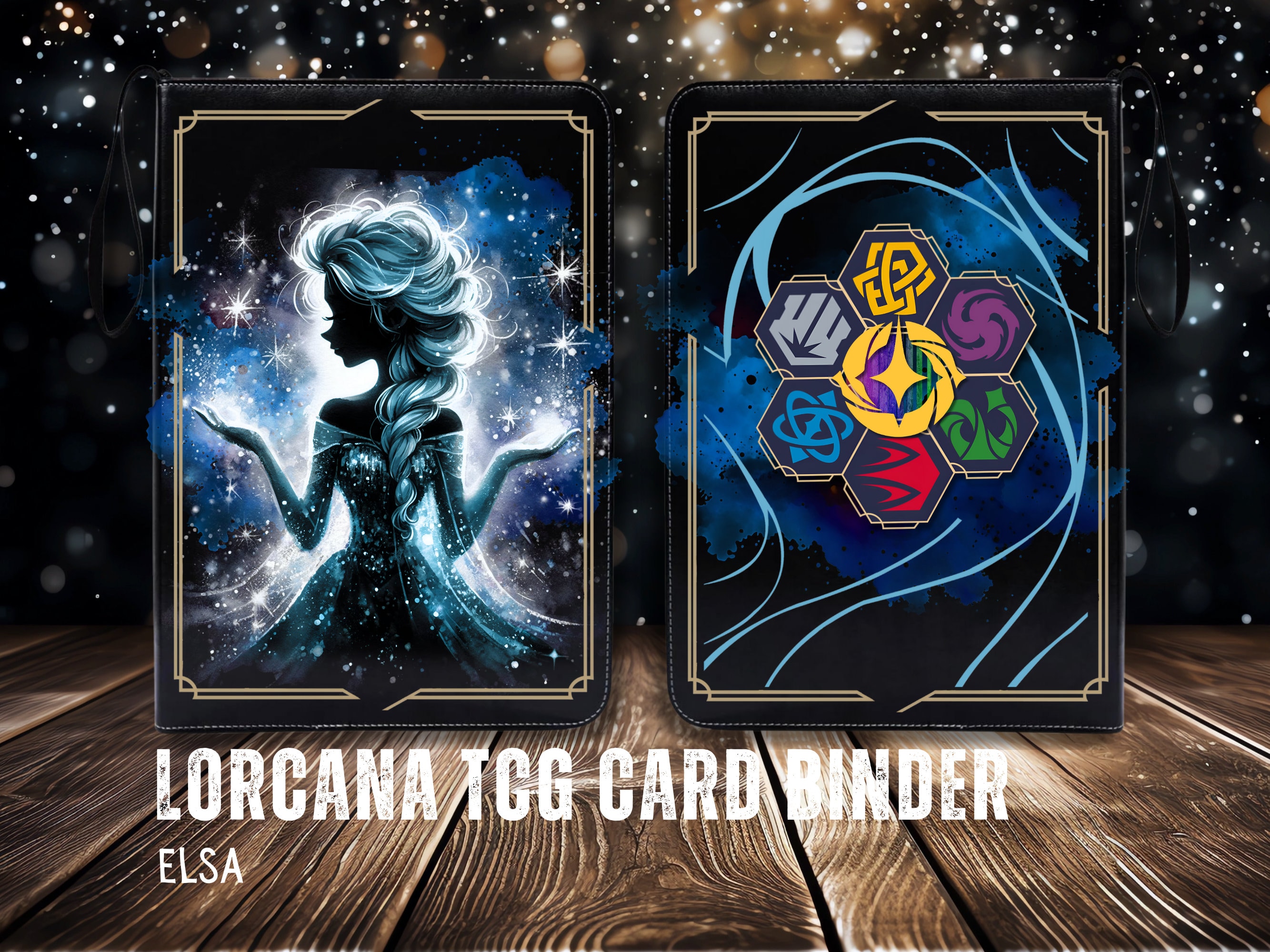 Lorcana Card Binder Featuring Elsa From Frozen Thick PU Leather Card ...