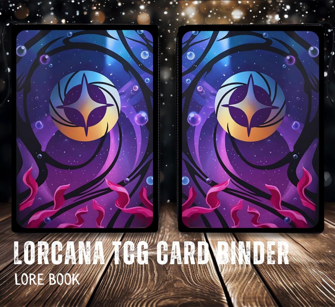 Purple Lore Book TCG Binder - 4 Pocket Top-loading PU Leather Card ...