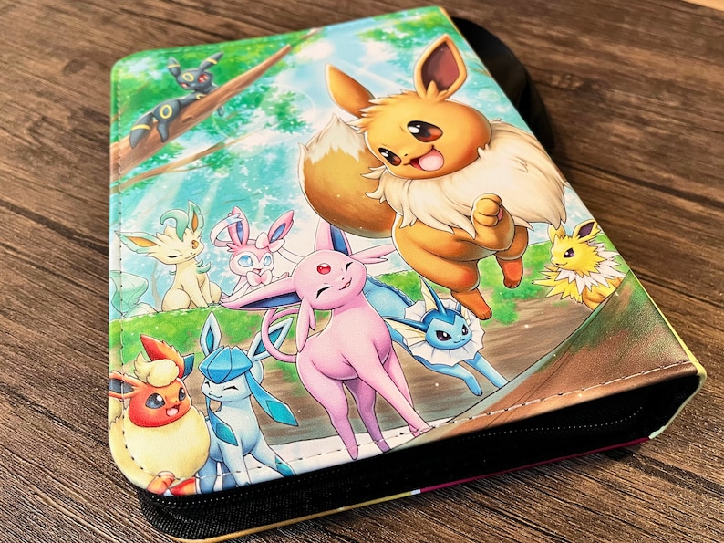 Eevee Eeveelution Premium Trading Card Binder Album PU Leather - Etsy