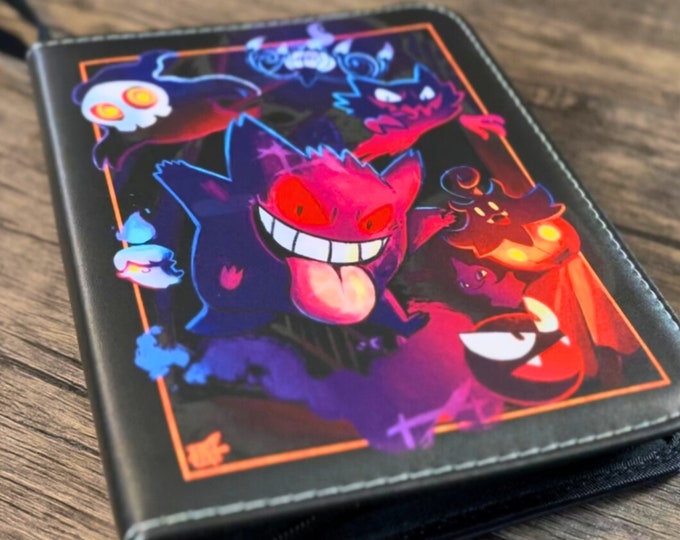 Gengar Inspired Premium Pokemon Trading Card Album PU Leather Hold and ...