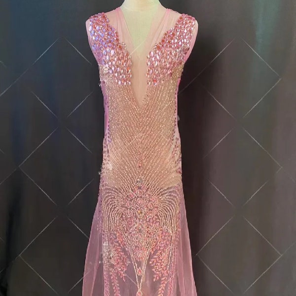 Hot Pink Rhinestone Dress - Etsy