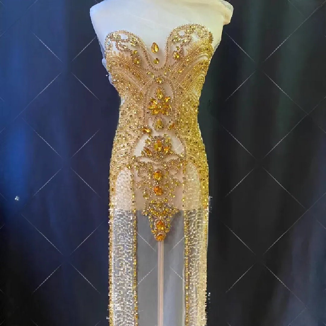 Rhinestone Crystal Beaded Bodice F113 - Etsy