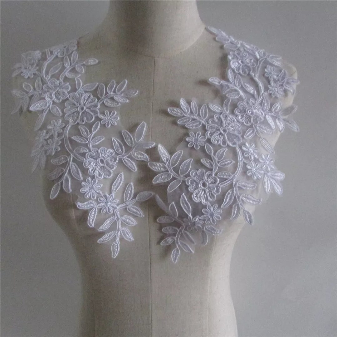 White Collars Appliques Lace flower Collar.flower - Etsy