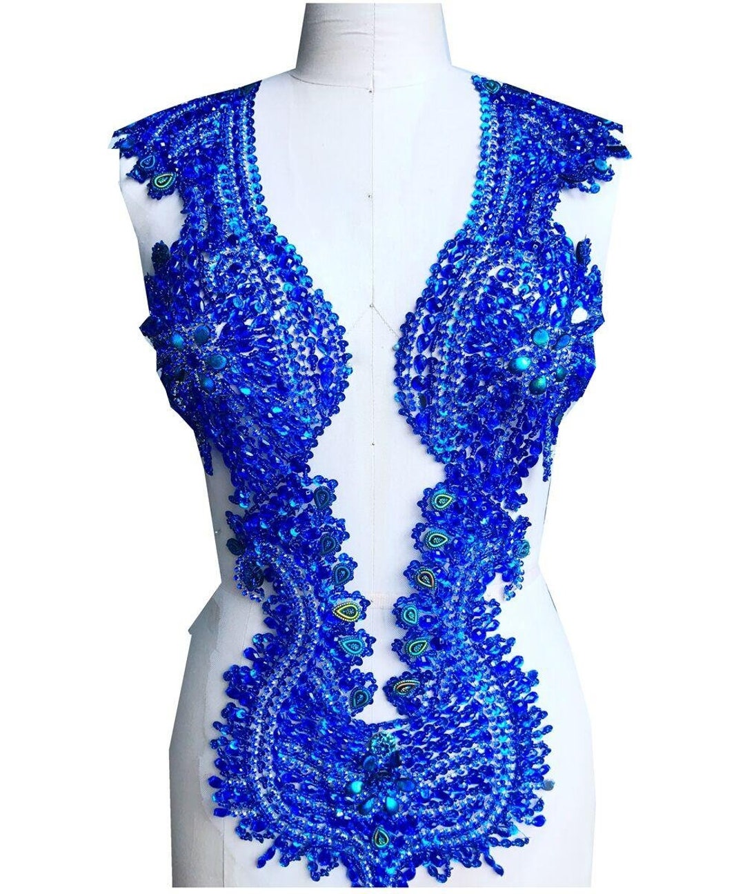Rhinestone Appliqué Large Full Body Haute Couture Tulle Mesh - Etsy