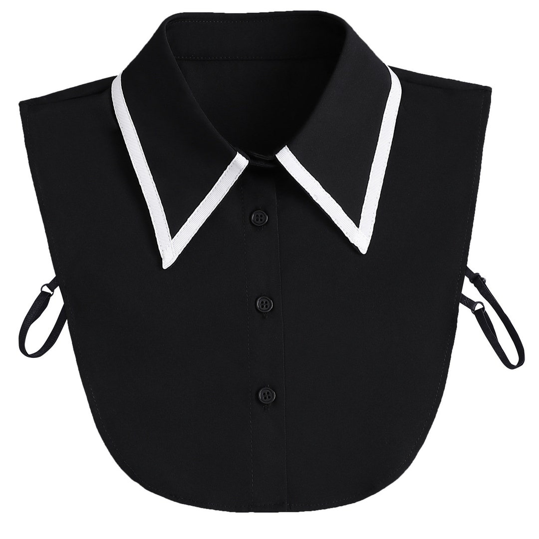 Women Cotton Fake Collar White and Black Impact Collar Removable Collar ...