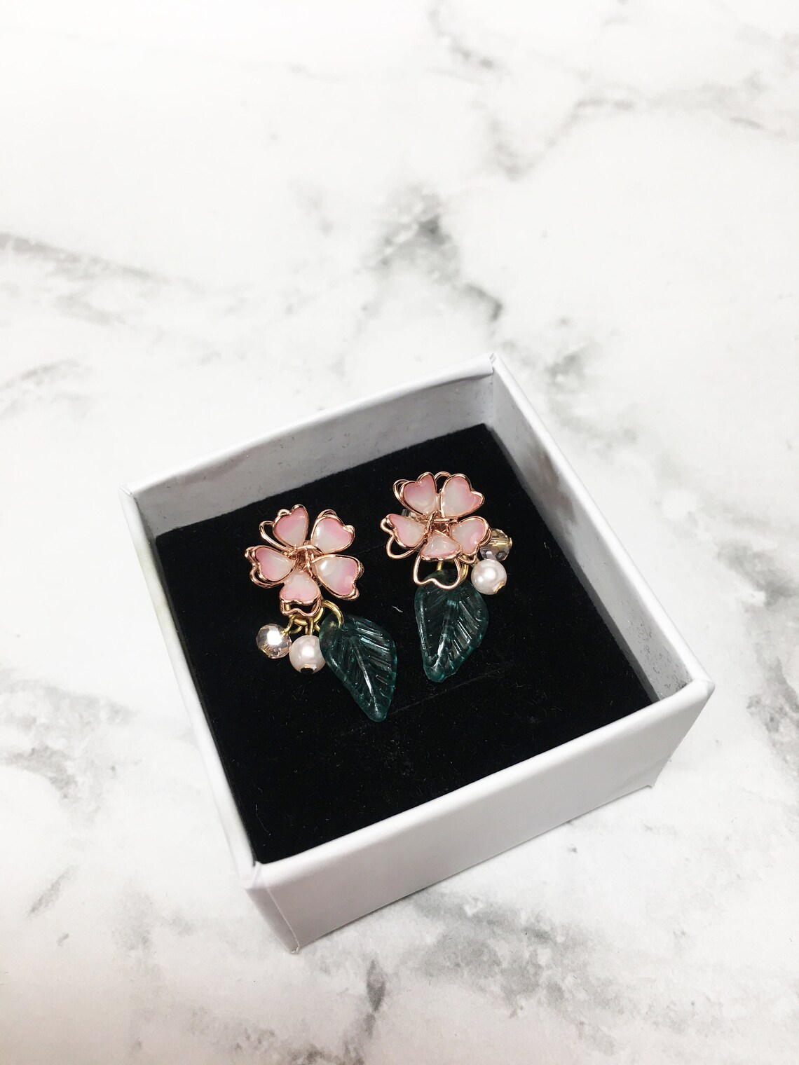 Double Layer Wire Art Pink Flower Earrings Wire Cherry - Etsy