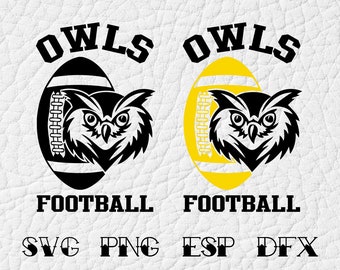 Owls Football Svg - Etsy