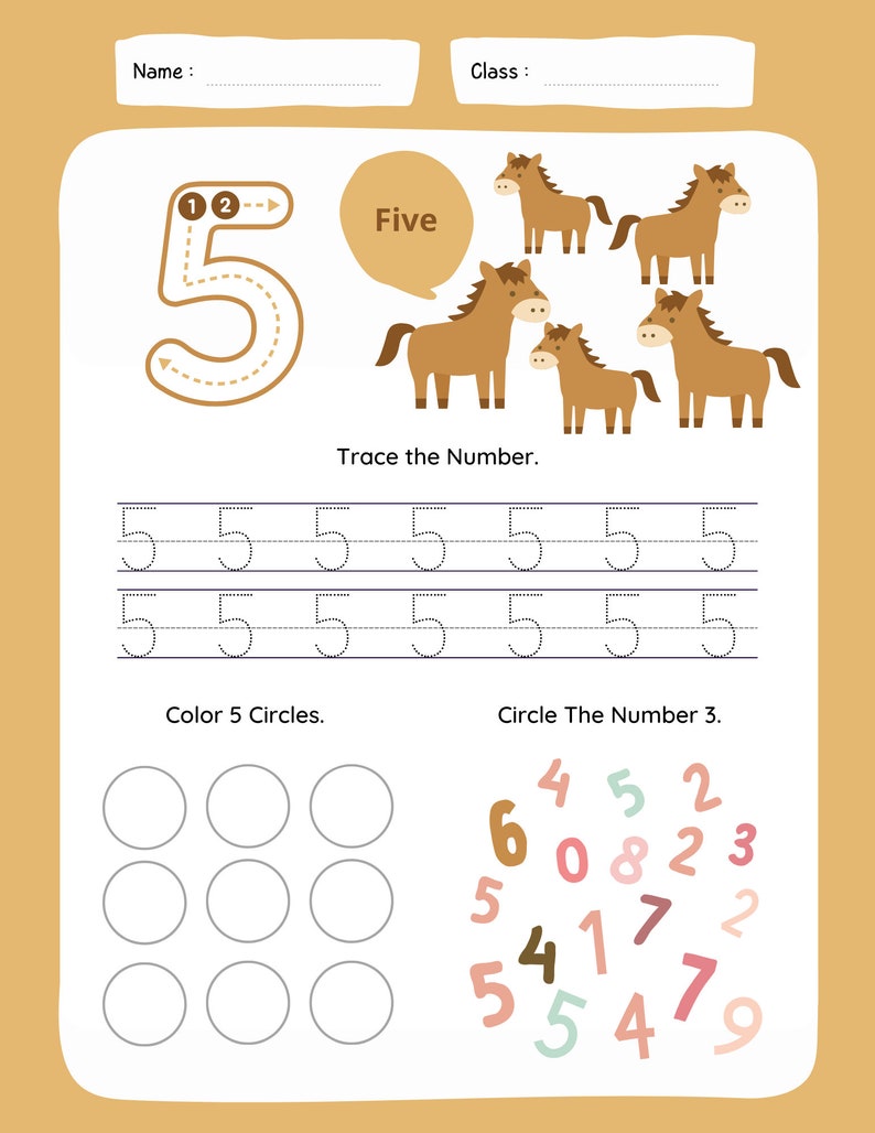 Boho Numbers 1-10 Tracing Worksheets Digital Download - Etsy