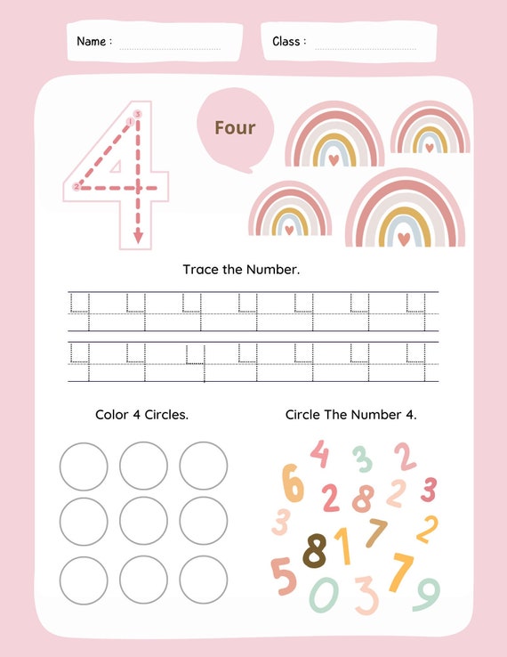 Boho Numbers 1-10 Tracing Worksheets Digital Download - Etsy