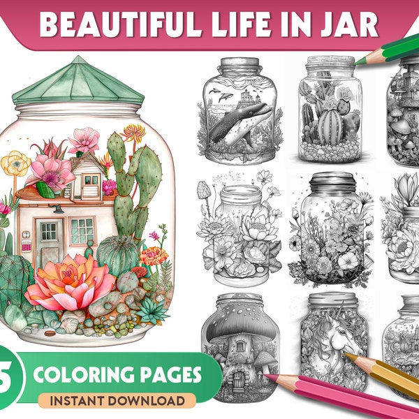 Coloring Pages Jar - Etsy Ireland