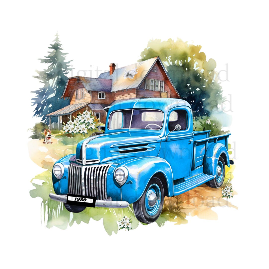 Old Car, Blue Car Prints, Jpg, Vintage Car Digital Download, Old ...