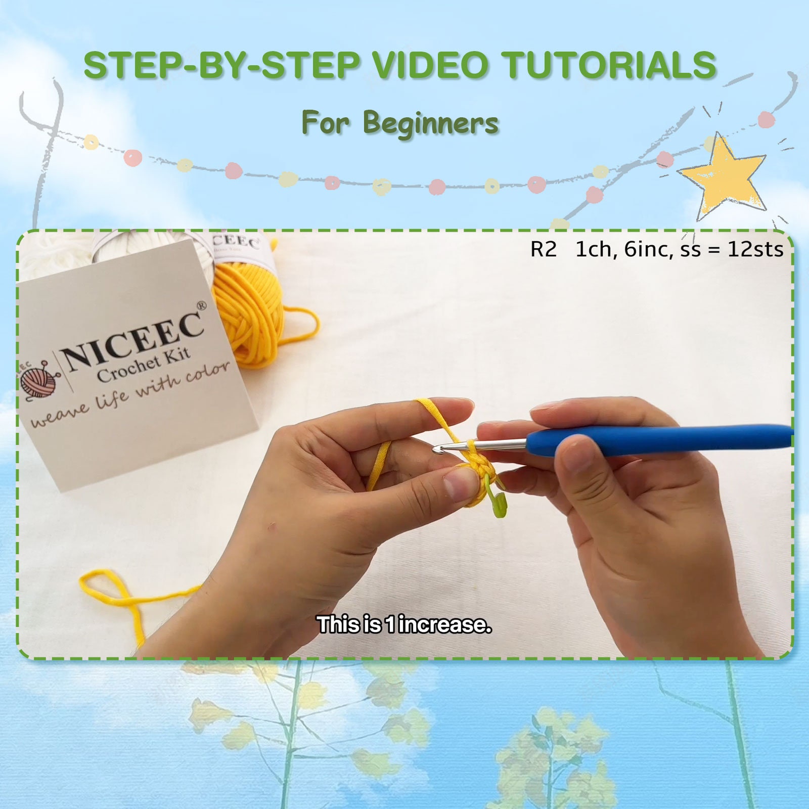 NICEEC Corgi Crochet Kit for Beginners Yarn Crochet Animal Kit for ...